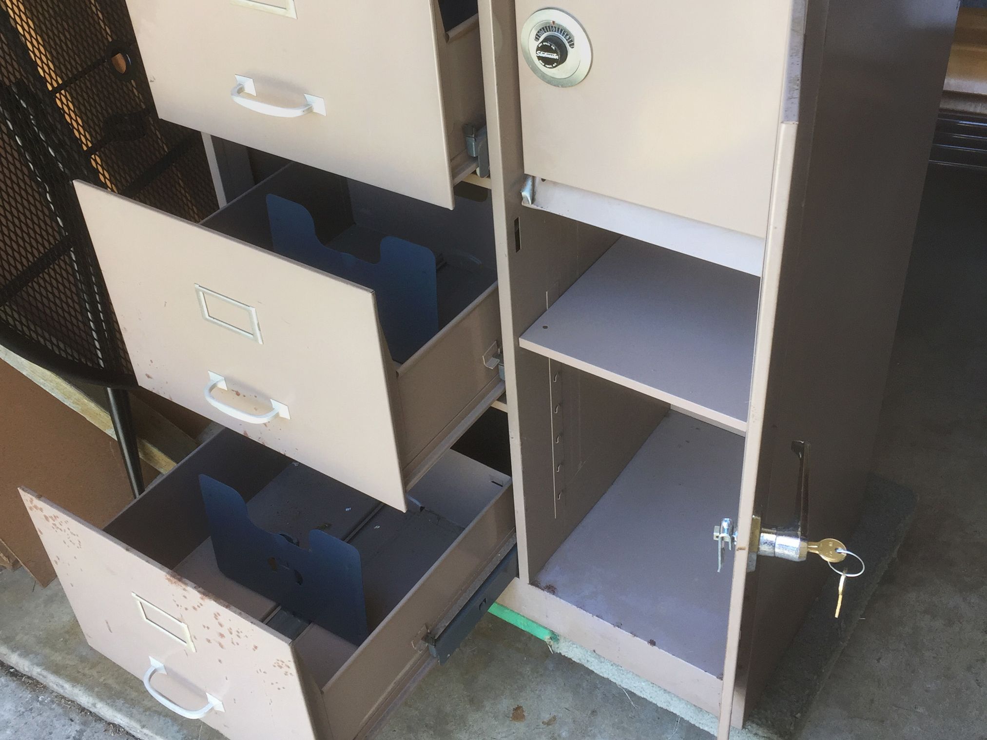 Furniture Office Furniture Vintage Steel Master Filing Cabinet with ...