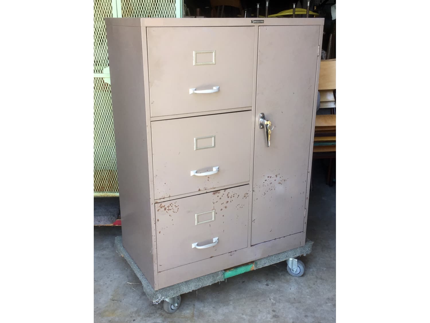 Furniture Office Furniture Vintage Steel Master Filing Cabinet with ...