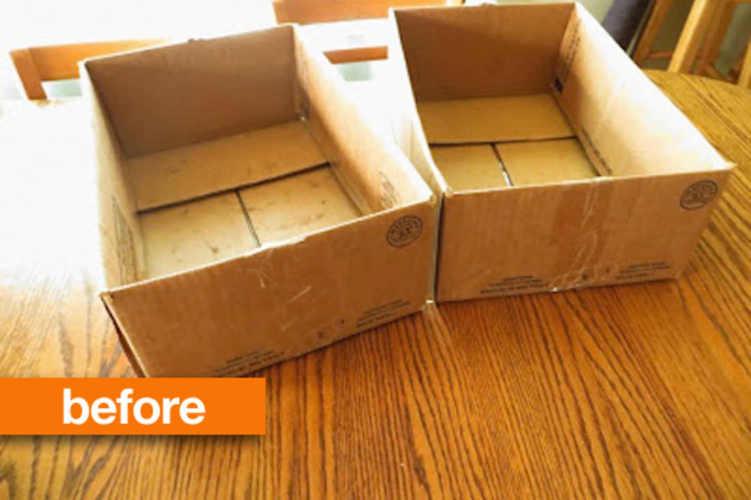 Before & After: Drab Cardboard Boxes Turned Chic Organizational Bins ...