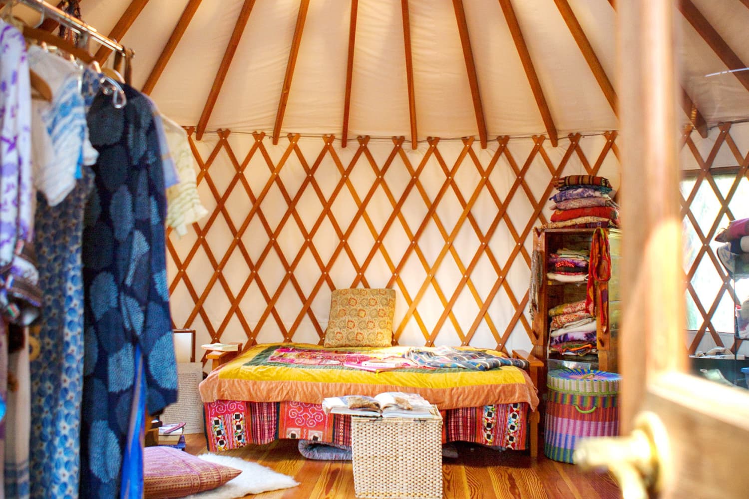 Workspace Tour: A Boho Backyard Dream Office in a Yurt | Apartment Therapy