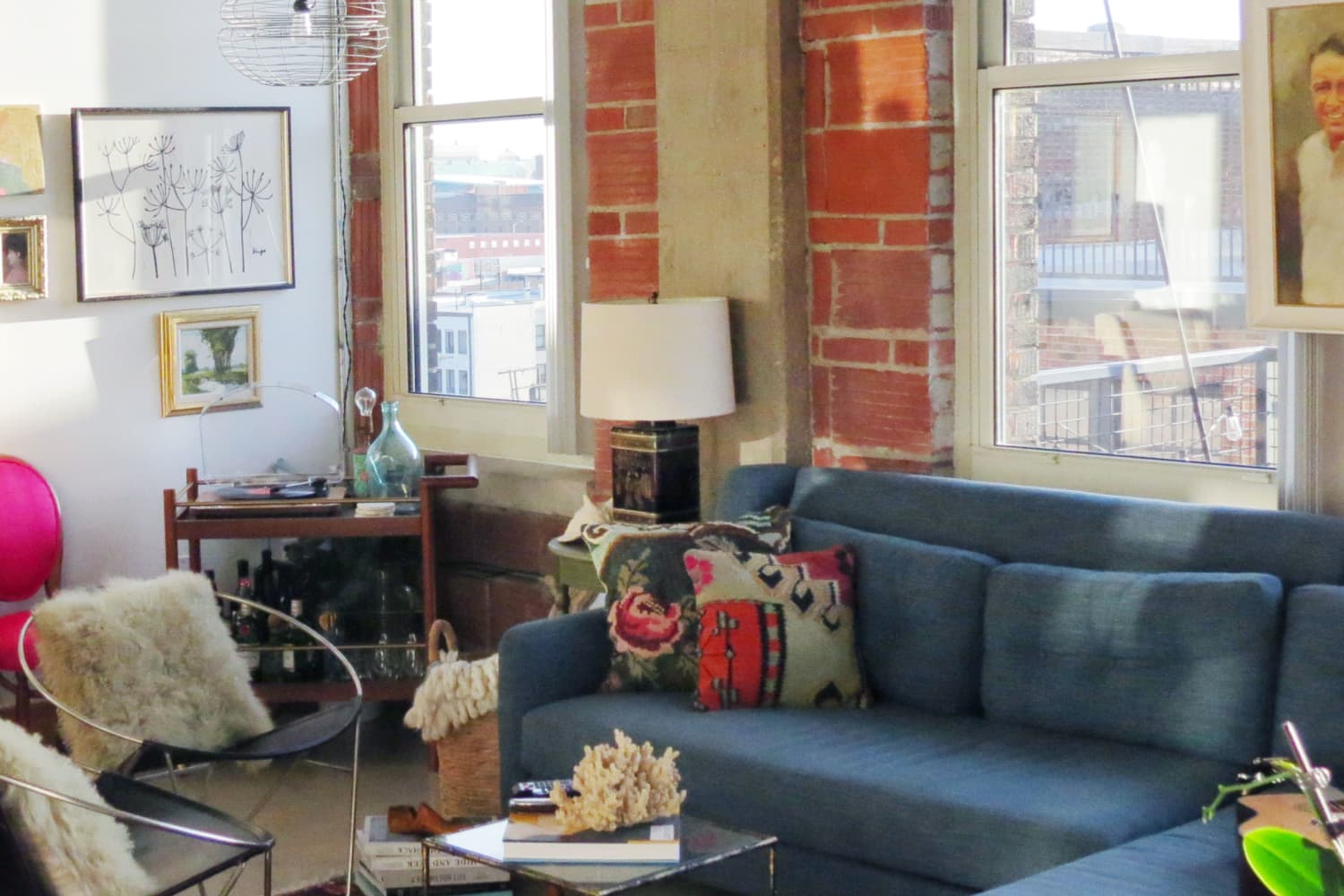 An Industrial, Eclectic Loft Living Room in Missouri | Apartment Therapy