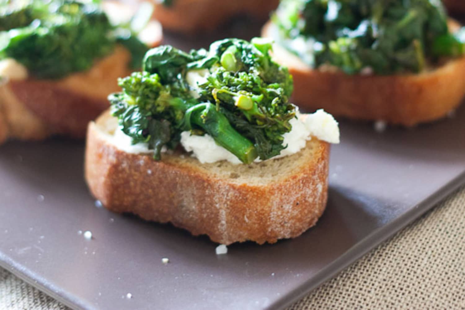 Spring Appetizer Recipe: Goat Cheese Rapini Toasts | The Kitchn