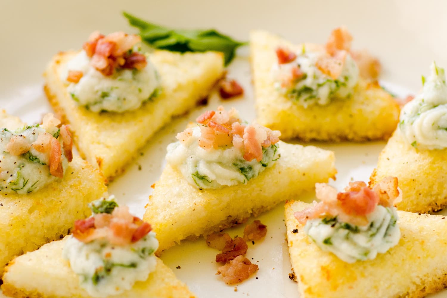 Recipe: Polenta Toasts with Herbed Ricotta & Bacon | The Kitchn