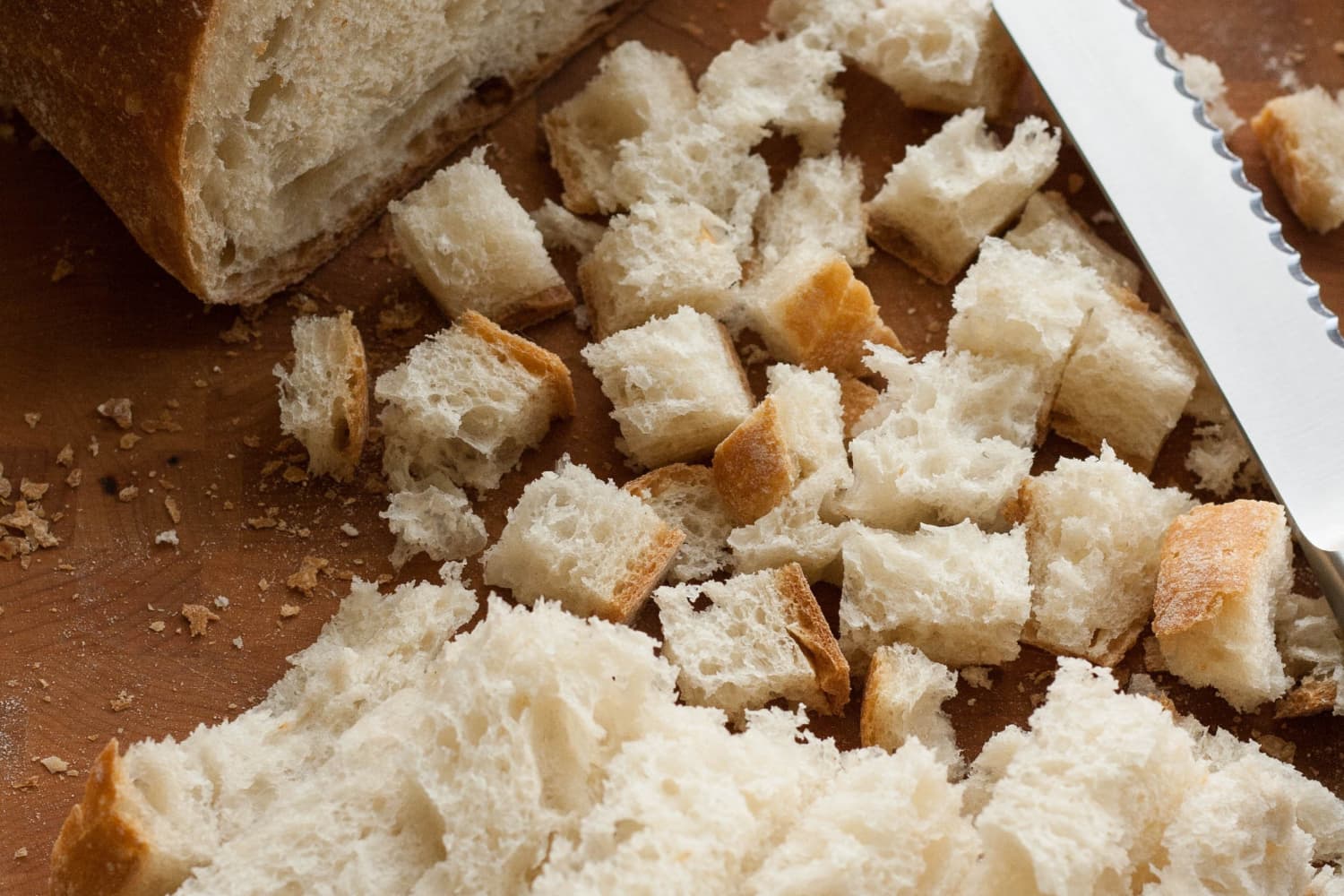 The Fastest Way to Cut Bread for Stuffing | The Kitchn