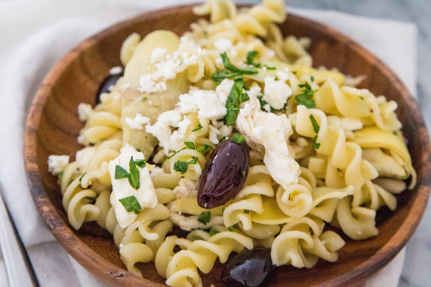 Recipe: Greek Chicken Pasta with Olives and Feta | The Kitchn