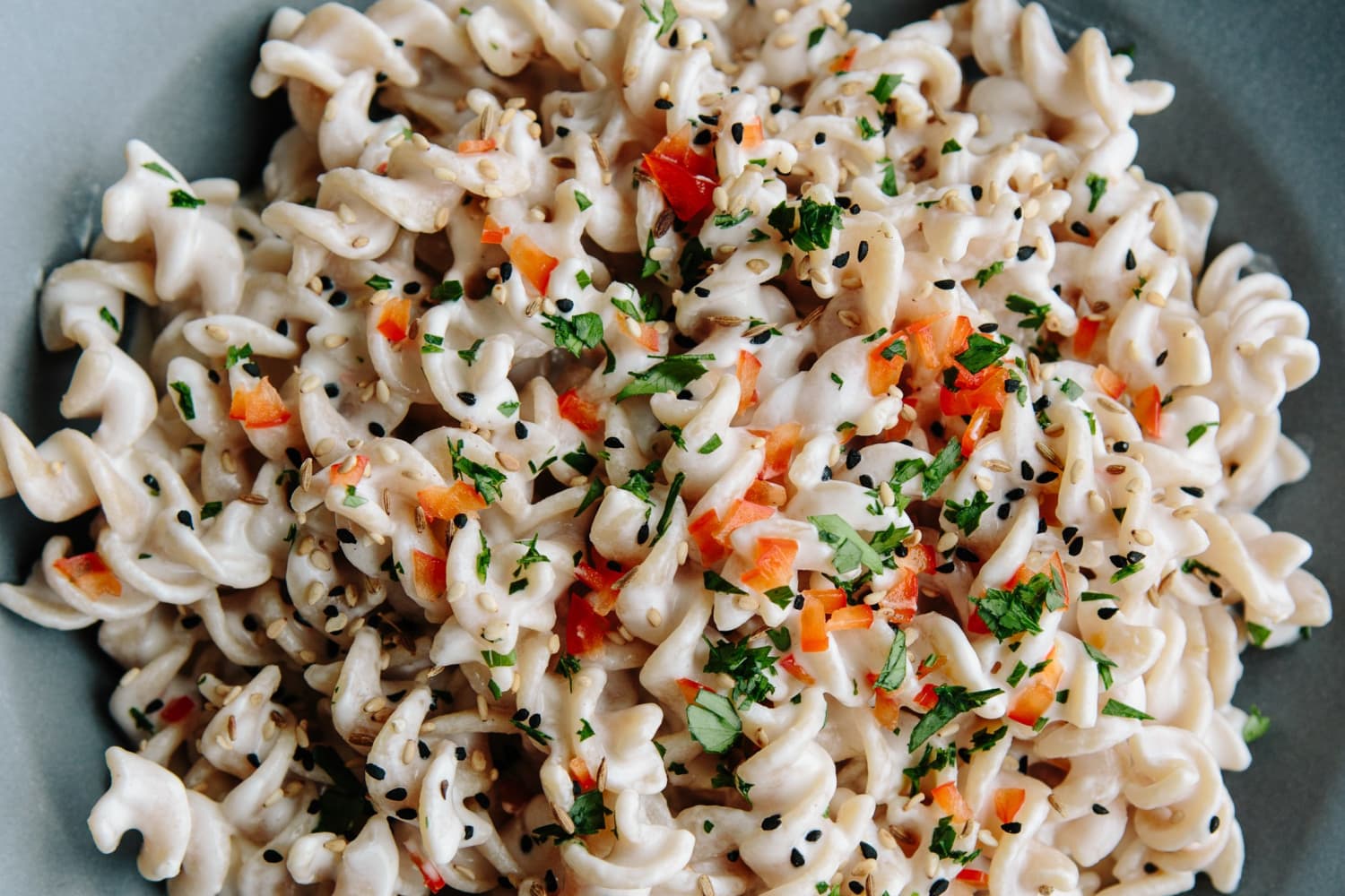 Recipe: Fusilli with Tahini-Yogurt Sauce and Nigella Seeds | The Kitchn