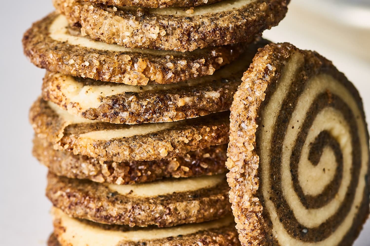 Black Sesame-Espresso Pinwheel Shortbread Cookies Recipe | The Kitchn