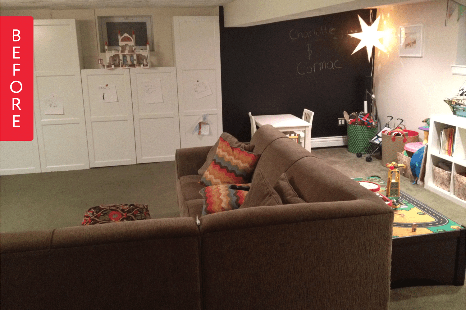 Before & After: A Dingy, Boring Basement Gets a Colorful, Playful ...