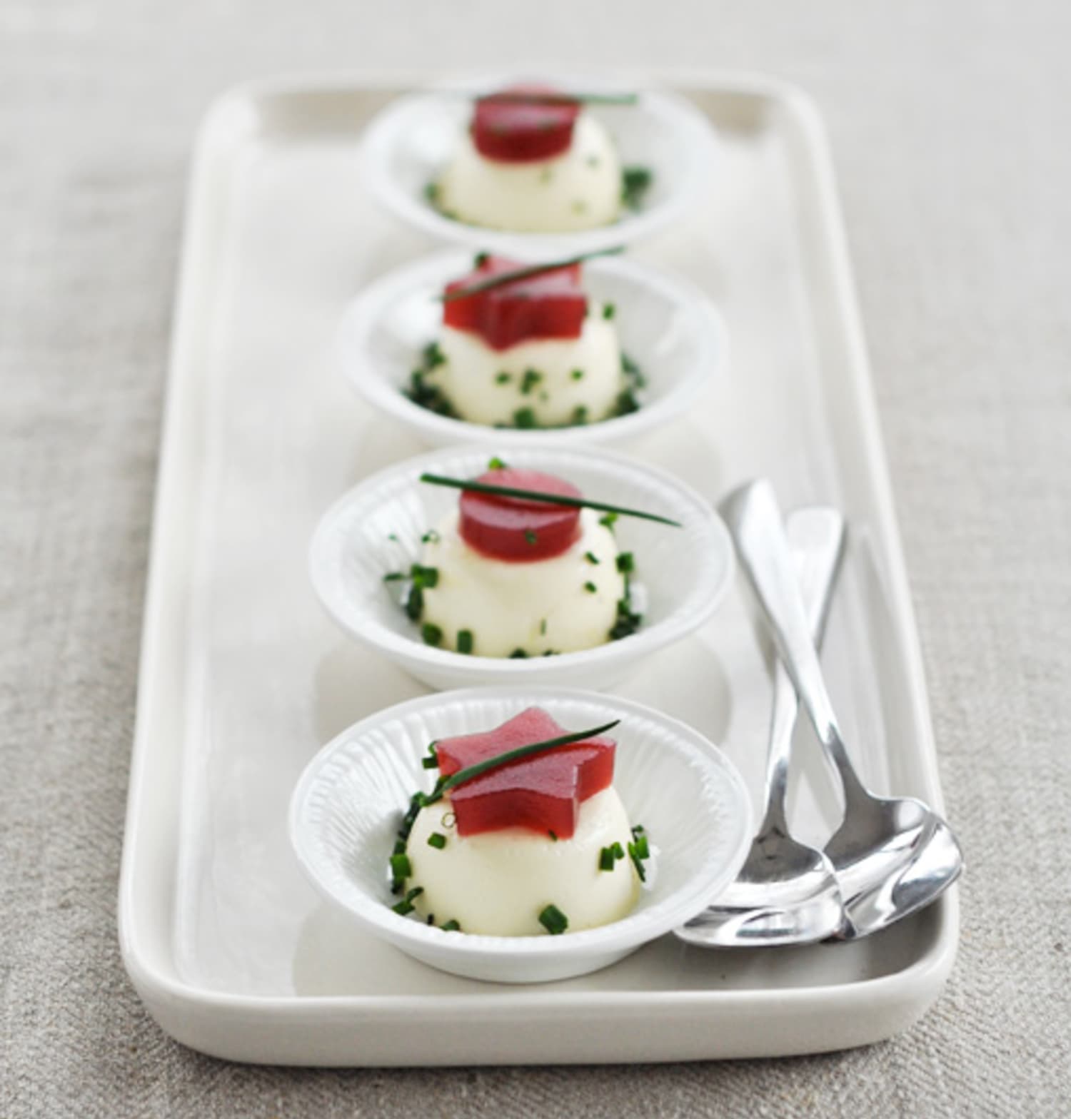 Thanksgiving Amuse-Bouche: Savory Goat Cheese Panna Cotta with Canned ...
