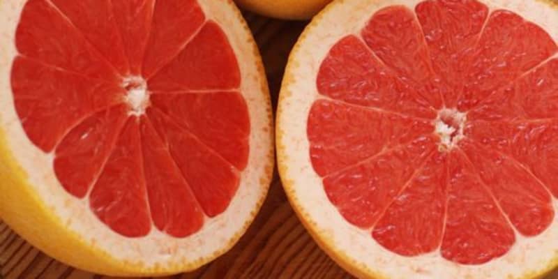 grapefruit half cut