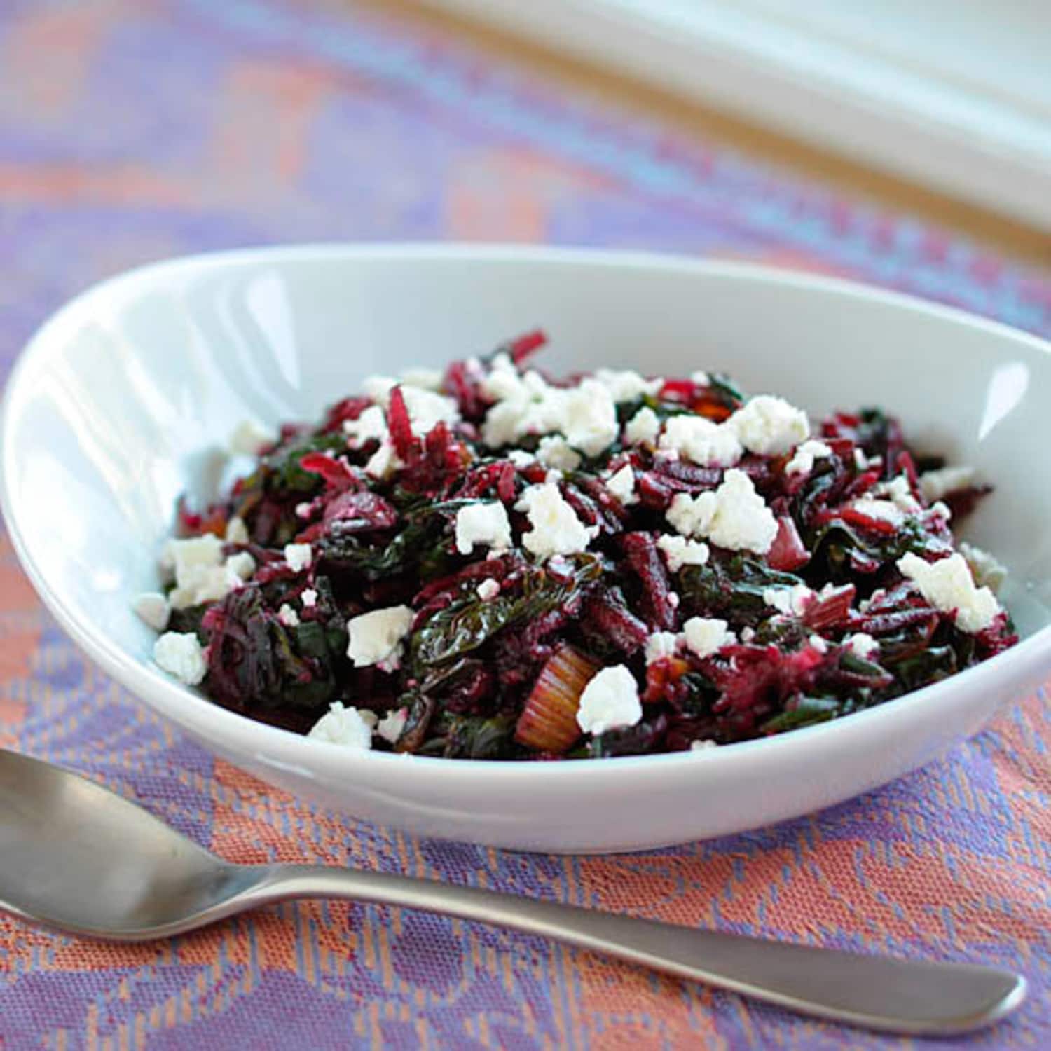 Recipe: Sautéed Rainbow Chard with Raw Beets and Goat Cheese | Kitchn