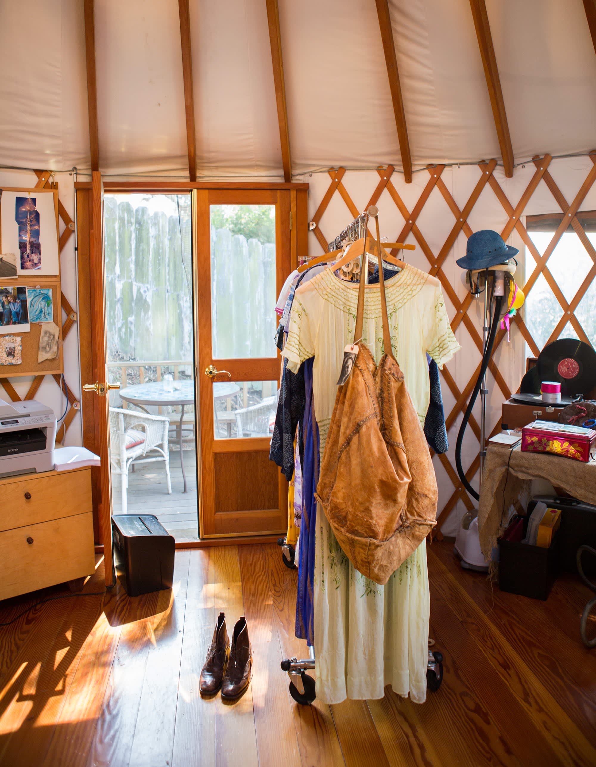 Workspace Tour: A Boho Backyard Dream Office in a Yurt | Apartment Therapy