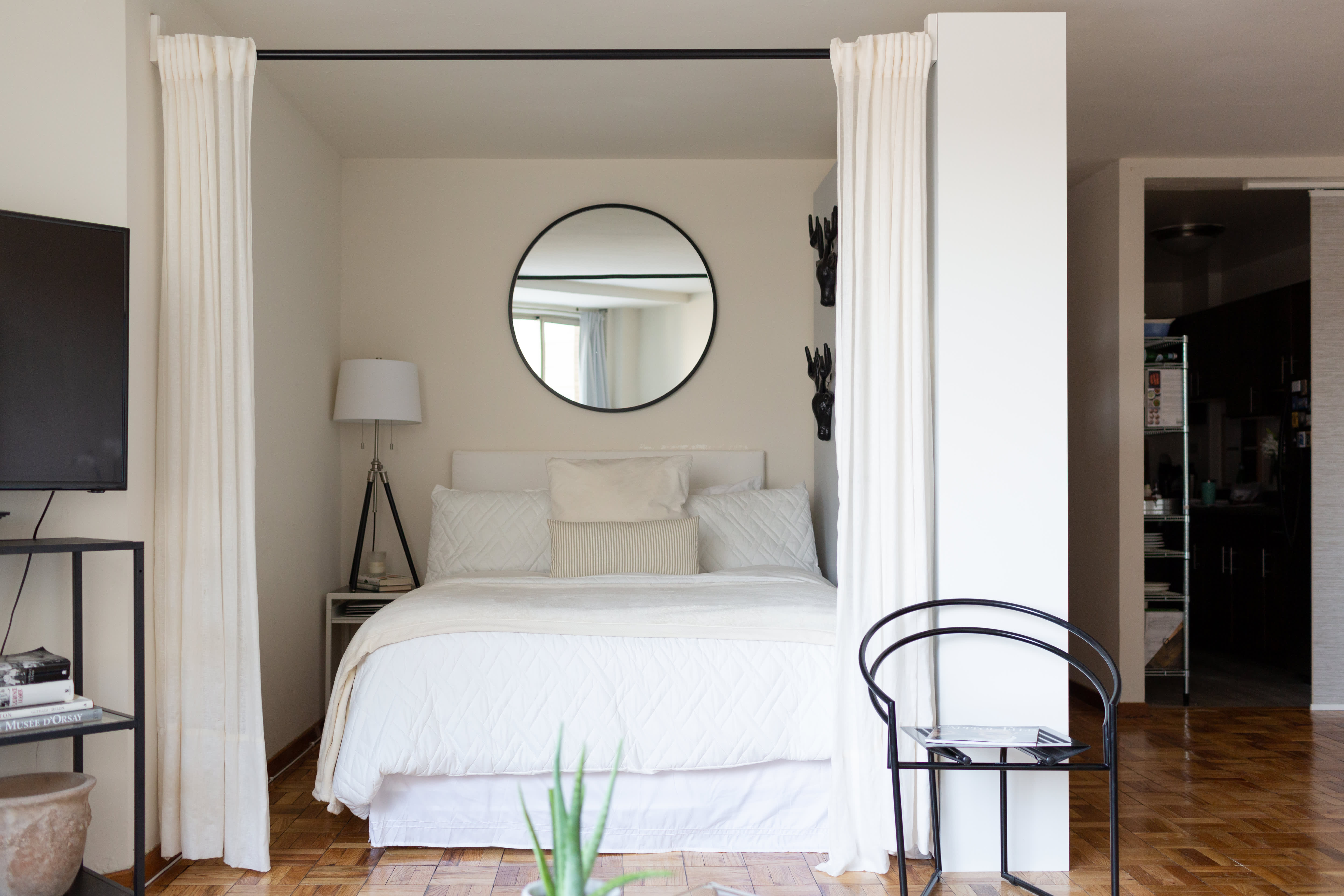 This Small Studio Apartment Has an Easy, Elegant Divider Solution ...