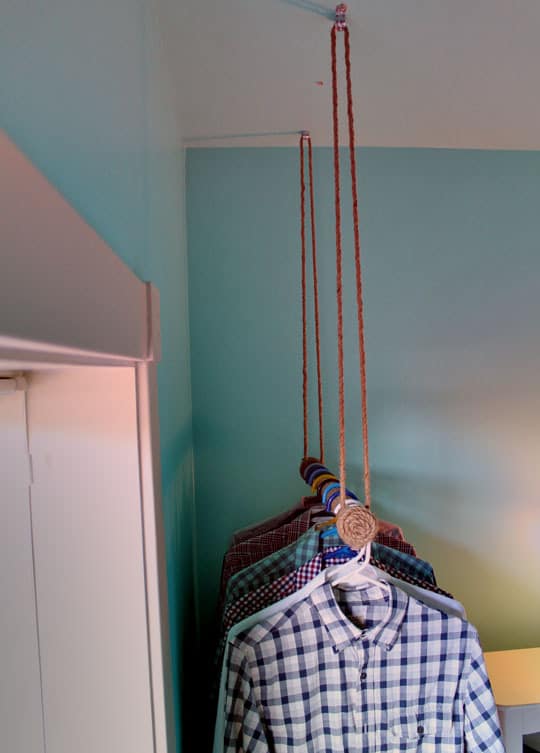 Out of the Closet: How To Make a Rope Wrapped Hanging Clothes Bar ...