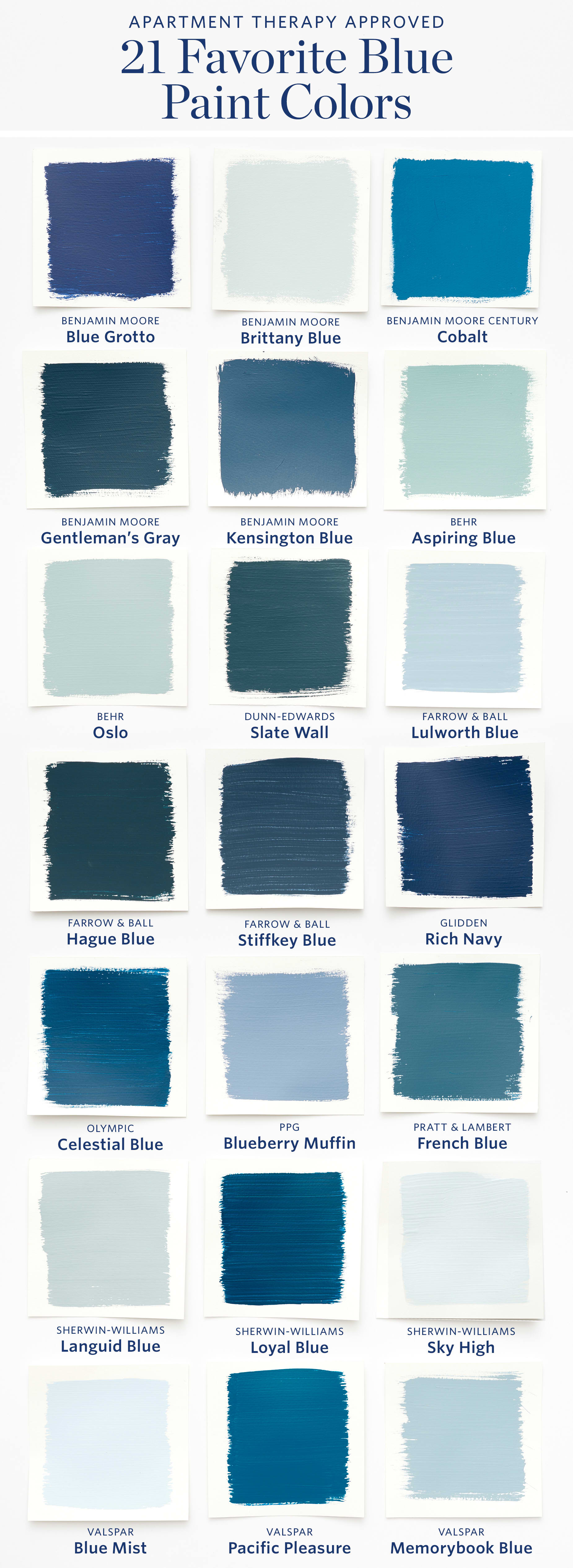 Color Cheat Sheet The Best Blue Paint Colors Apartment Therapy Color Cheat Sheet The Best Blue Paint Colors Apartment Therapy