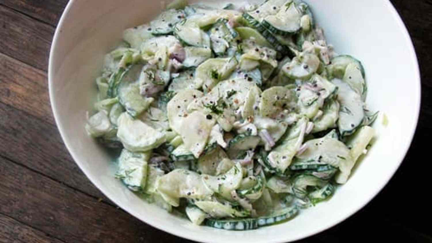 Sour Cream Cucumber Salad with Mustard Seeds | Recipe Cart | Recipe Cart