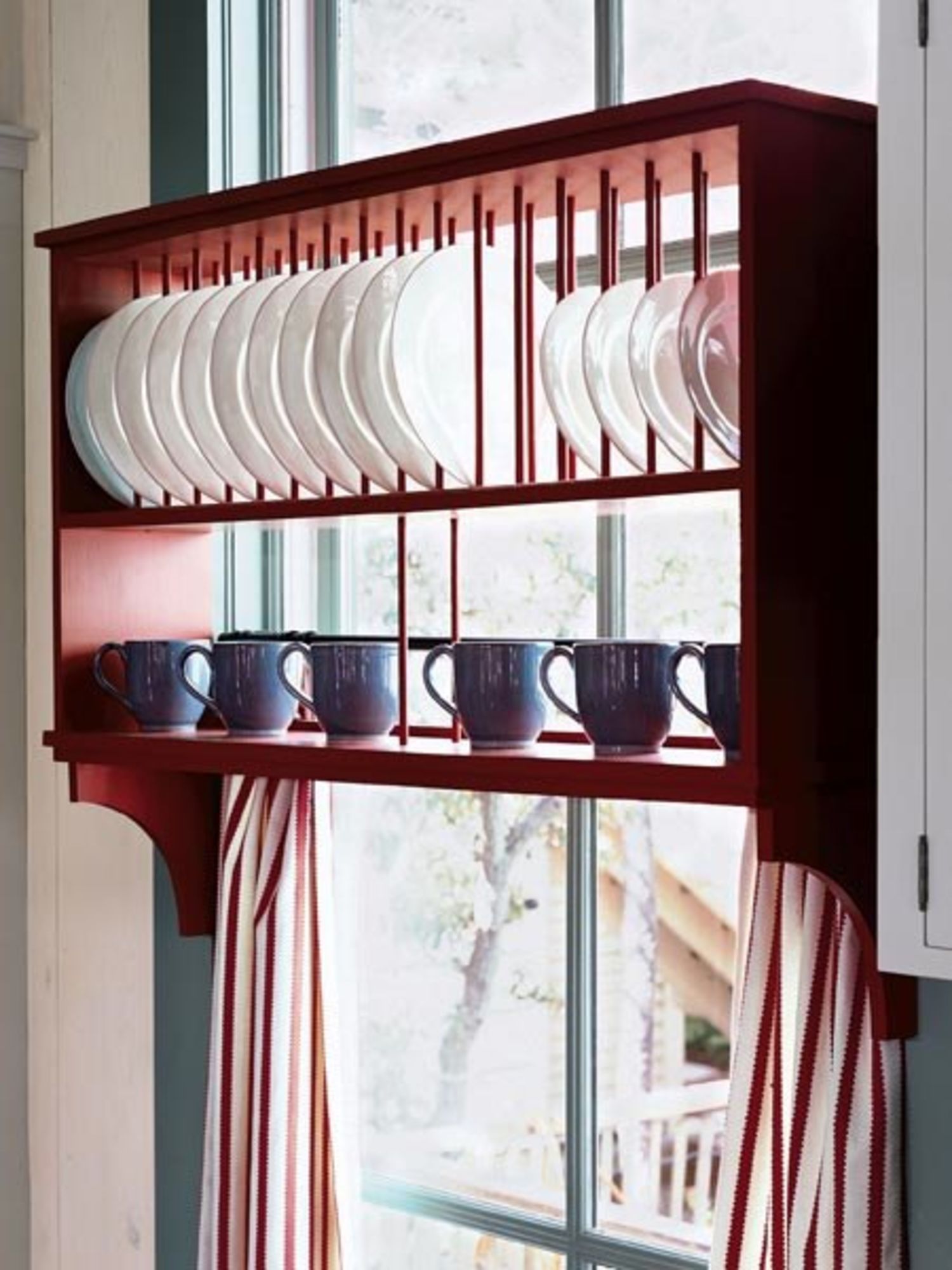 Look! Plate Rack Storage Over the Window | Kitchn