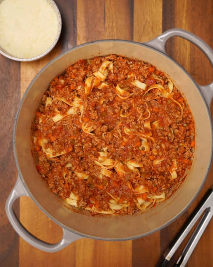 Big Batch Turkey Bolognese with Linguine | Kitchn