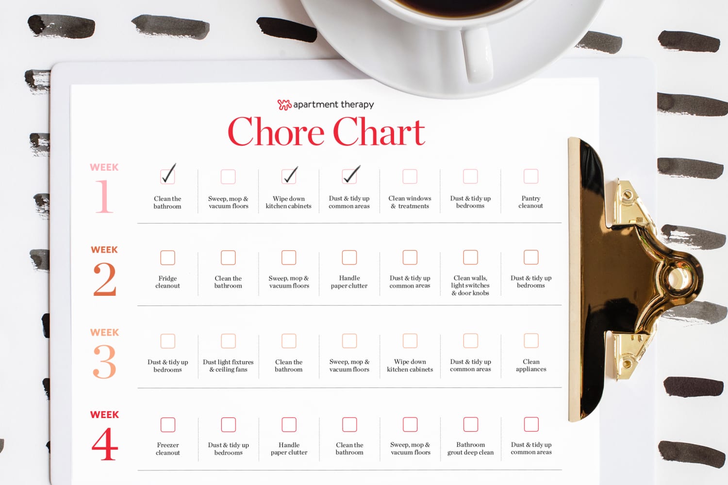 cleaning chore chart template