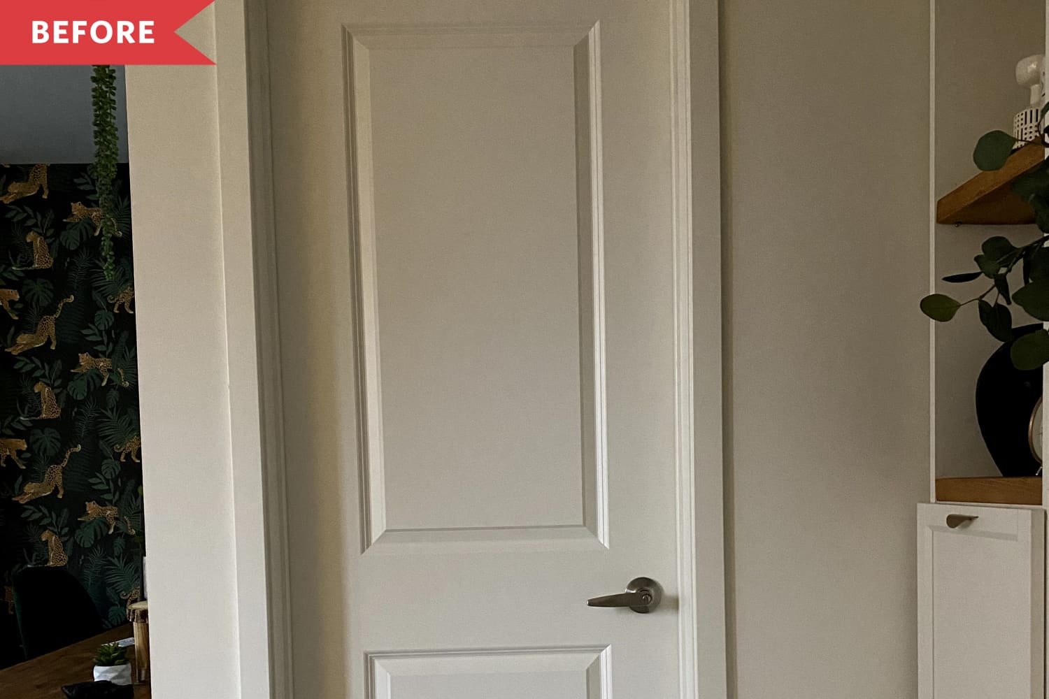 This $30 DIY Made a Boring Door Look Like a Geometric Accent Wall ...