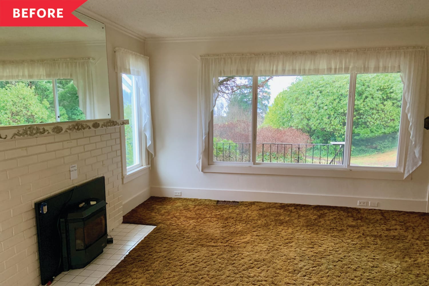 1970s Living Room Update - Before and After Photos Green Living Room ...