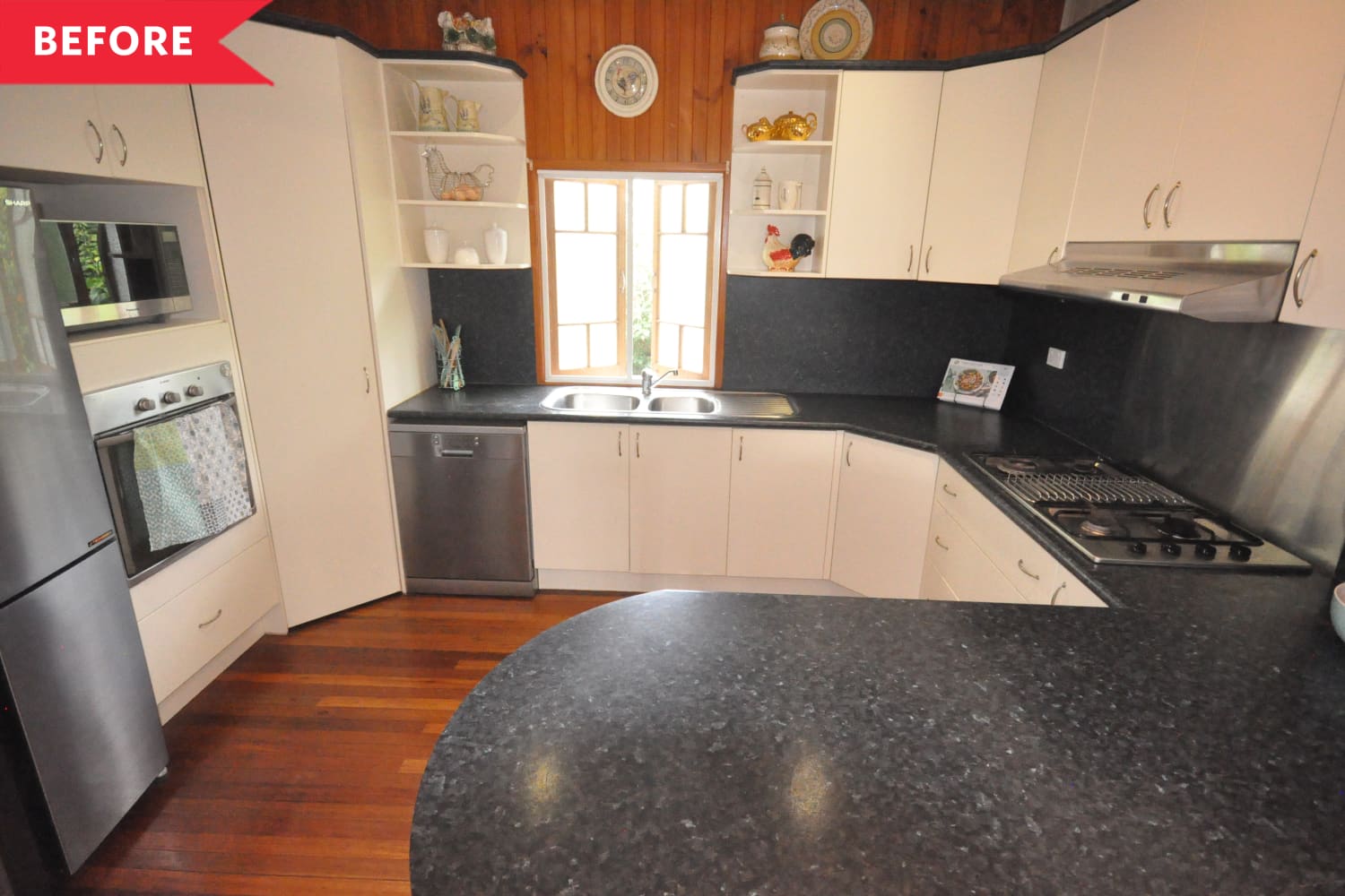 Vintage Kitchen Redo with Green Cabinets - Before and After Photos ...