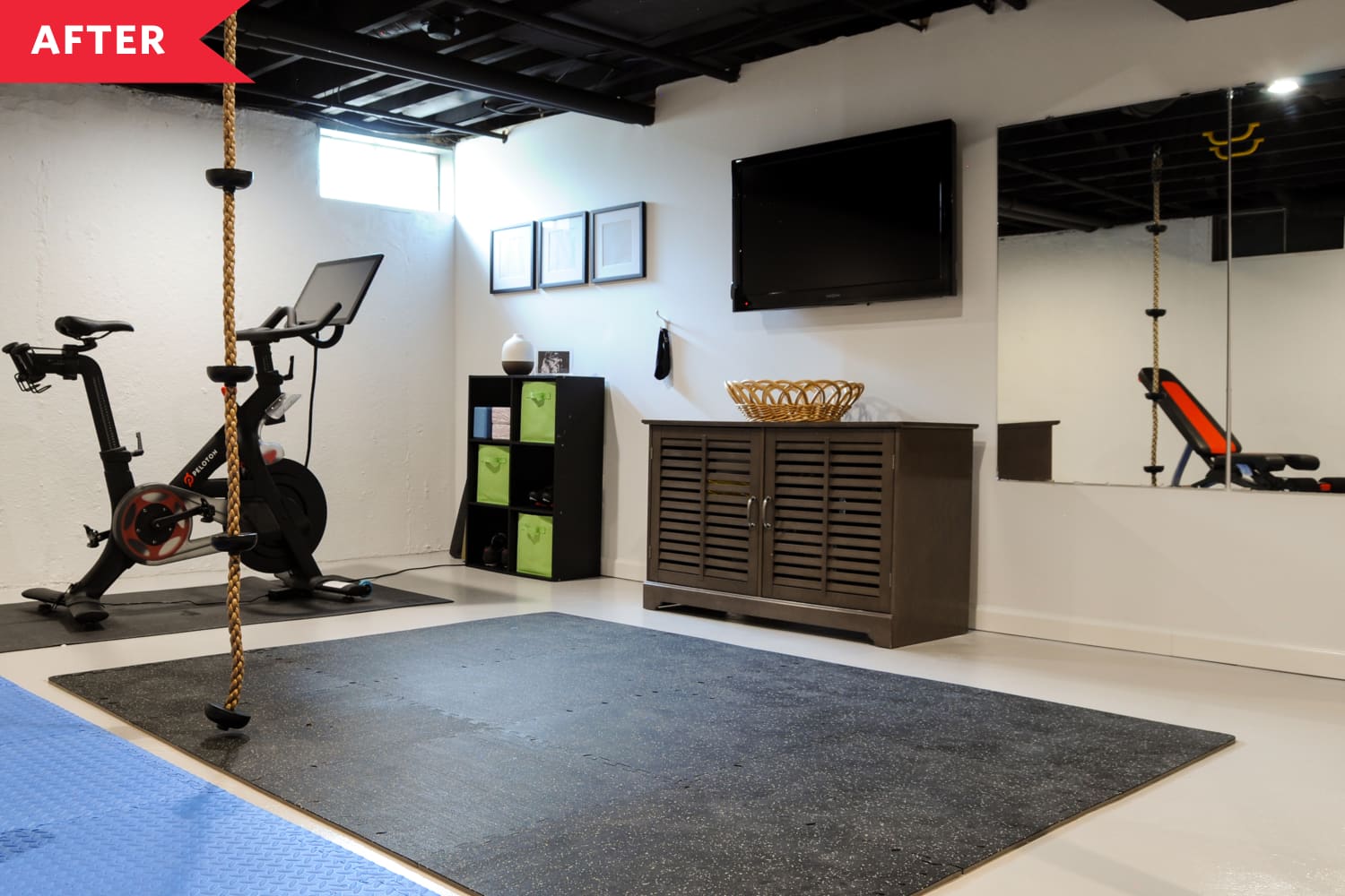 Dingy Basement Becomes a Gym and Playroom - Before and After Photos ...
