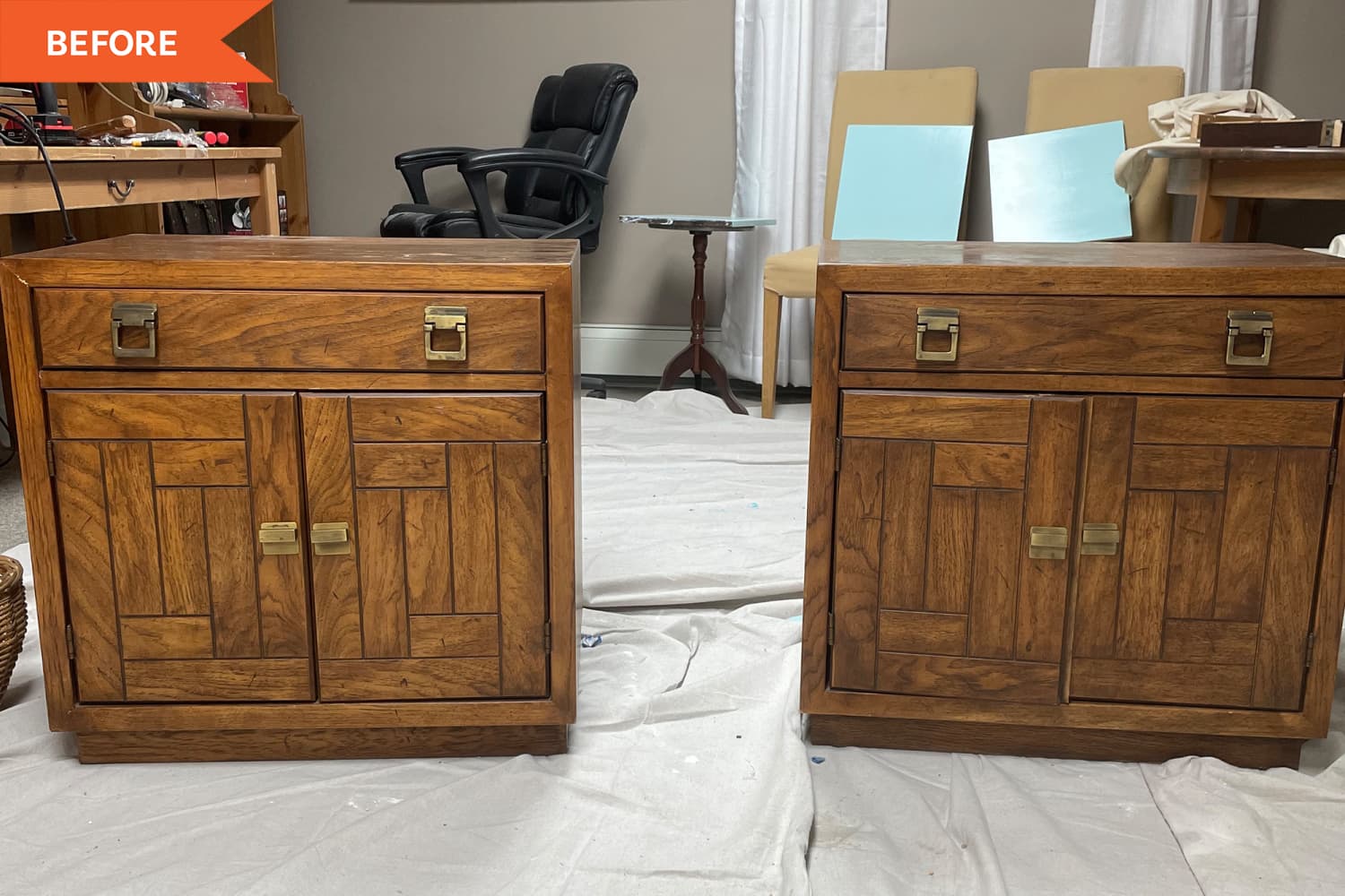 Navy Nightstand Redo - Before and After Photos | Apartment Therapy