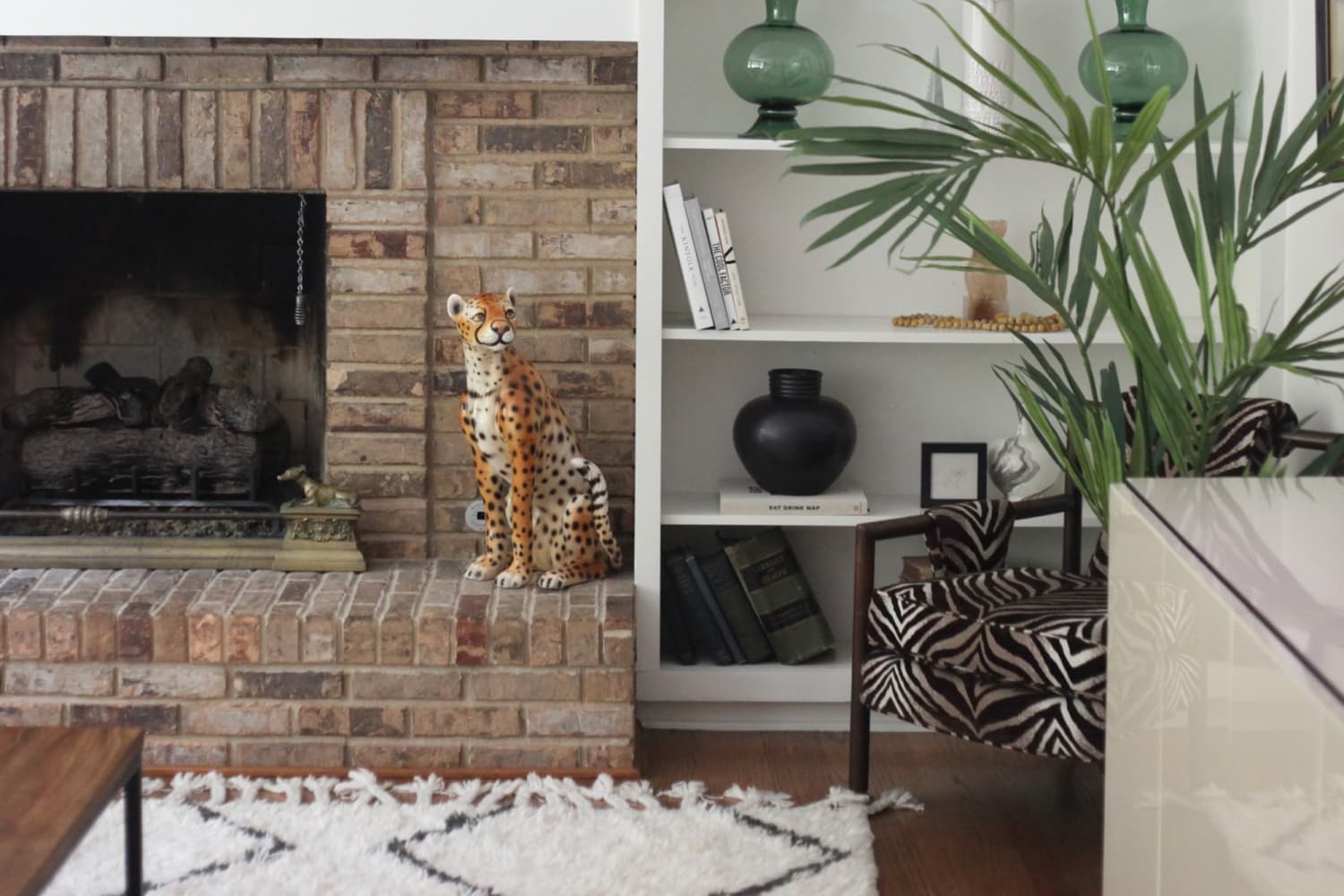 1980s Brick Fireplace Gets Elegant Stone Redo - See Photos | Apartment ...