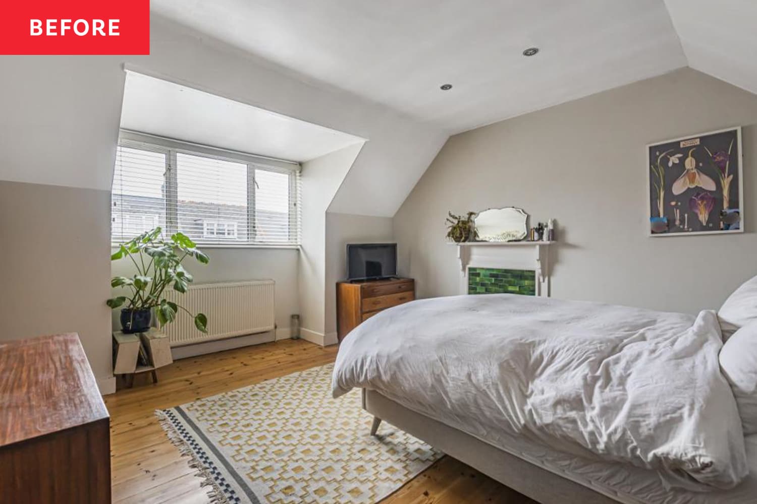 Bold Pops of Color Transform This “Gray Box” London Bedroom | Apartment ...