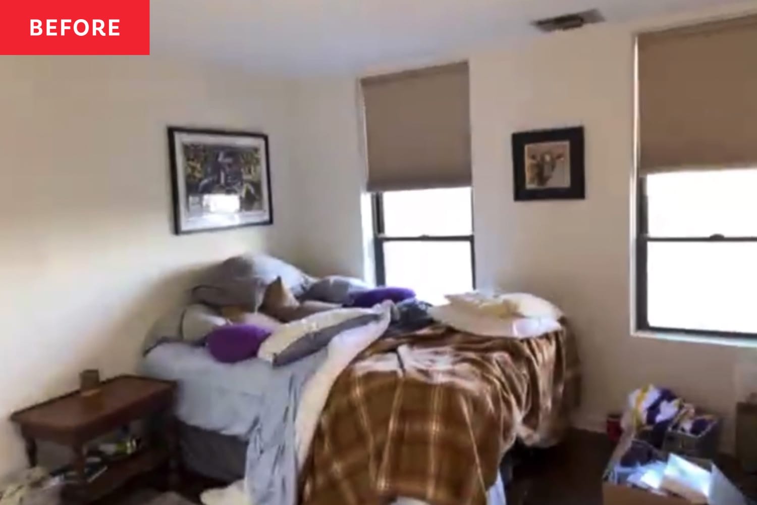 This Plain White Bedroom Transforms With Warm, Luxe Paint | Apartment ...