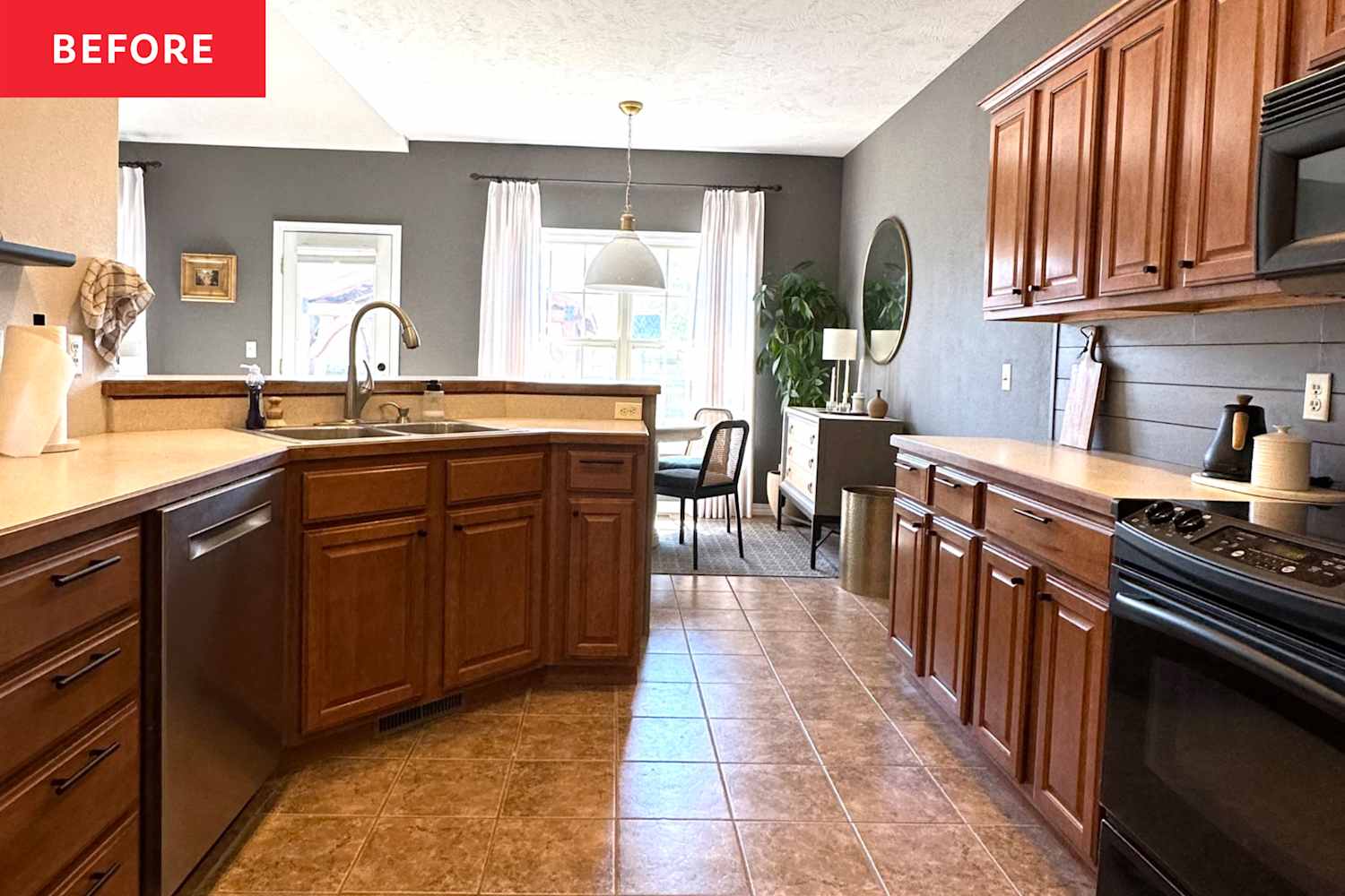 A $7K Redo Rescues This 20-Year-Old Kitchen’s Brown Wood Cabinets | The ...