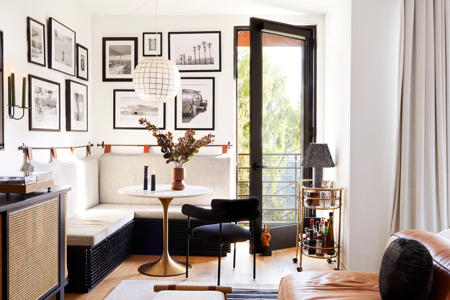 Tour a Studio Apartment With DIY Dining Nook and Headboard | Apartment ...