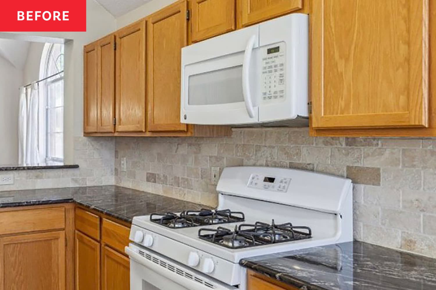 A "Dull" Oak Cabinet Kitchen Completely Transforms with Color ...