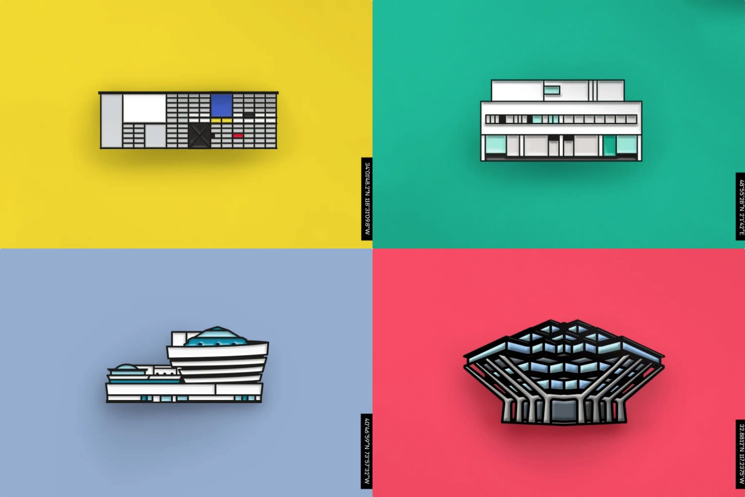 DROP-A-PIN Architectural Enamel Pins | Apartment Therapy