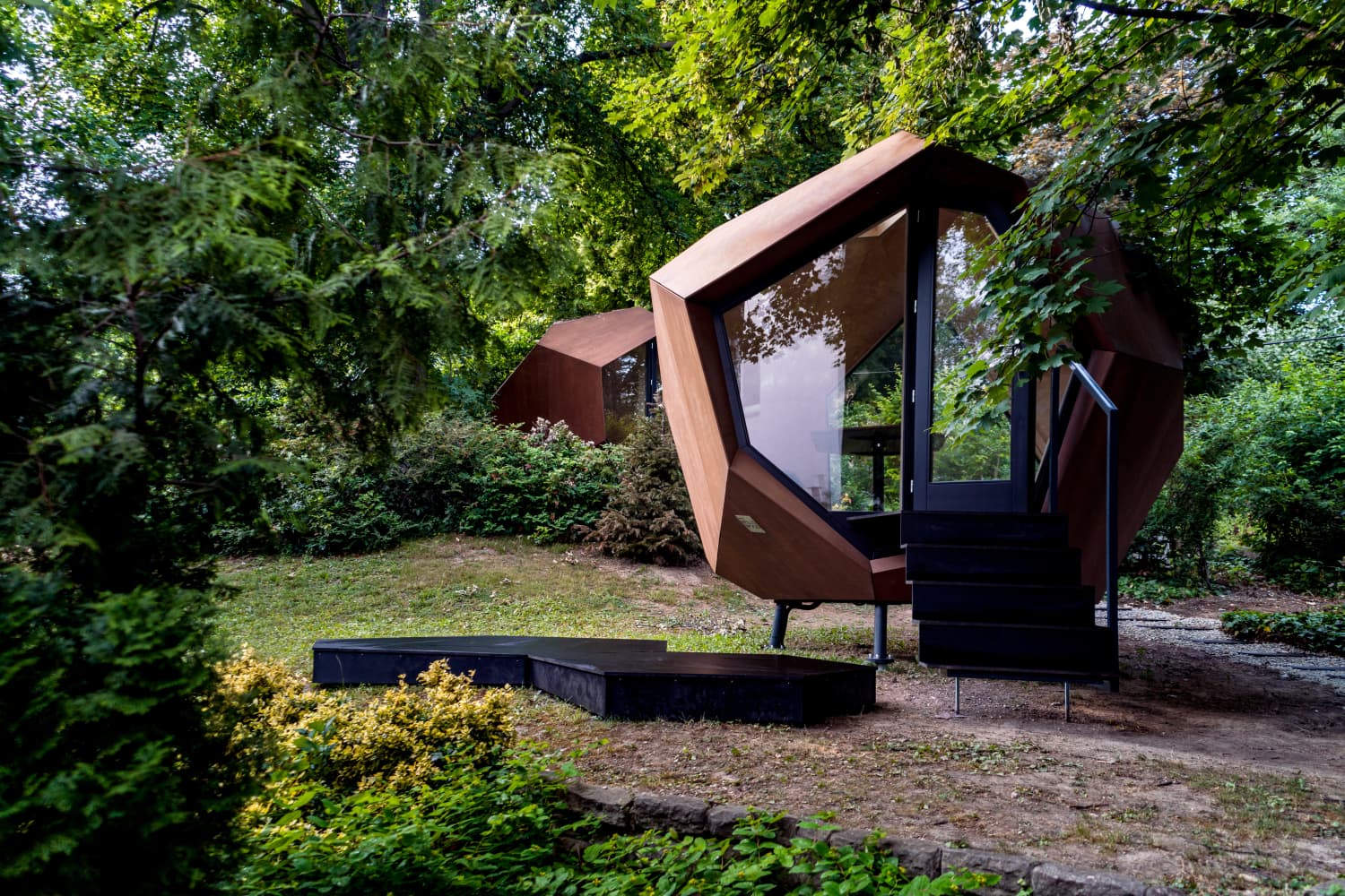 Geometric Wood Tiny Cabin | Apartment Therapy