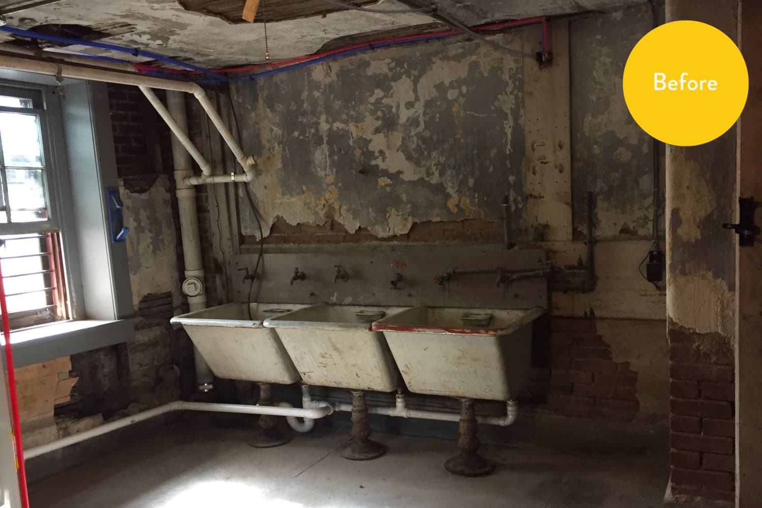 Before & After: This Seriously Scary Laundry Room Got a Sunny Reno We ...