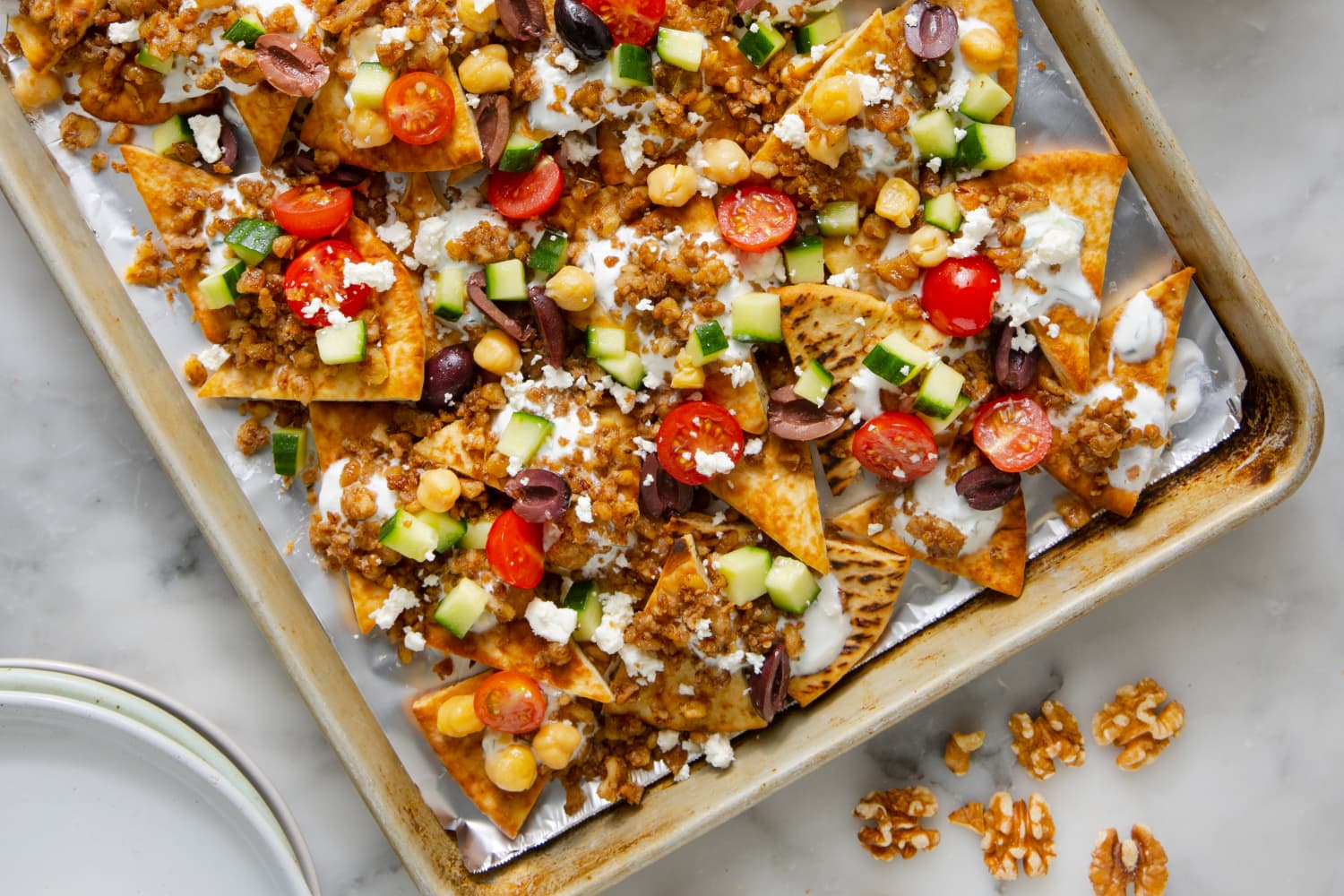 Greek-Style Nachos with Walnut Meat Recipe | The Kitchn