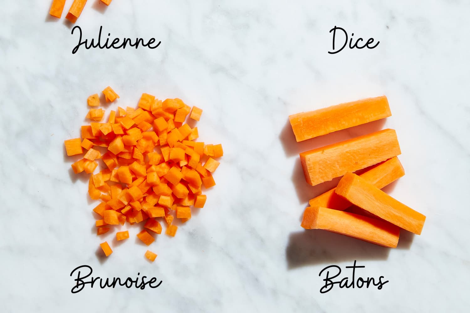 brunoise cut carrots