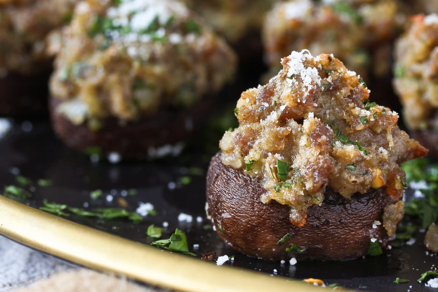 how to cook sausage stuffed mushrooms in the oven