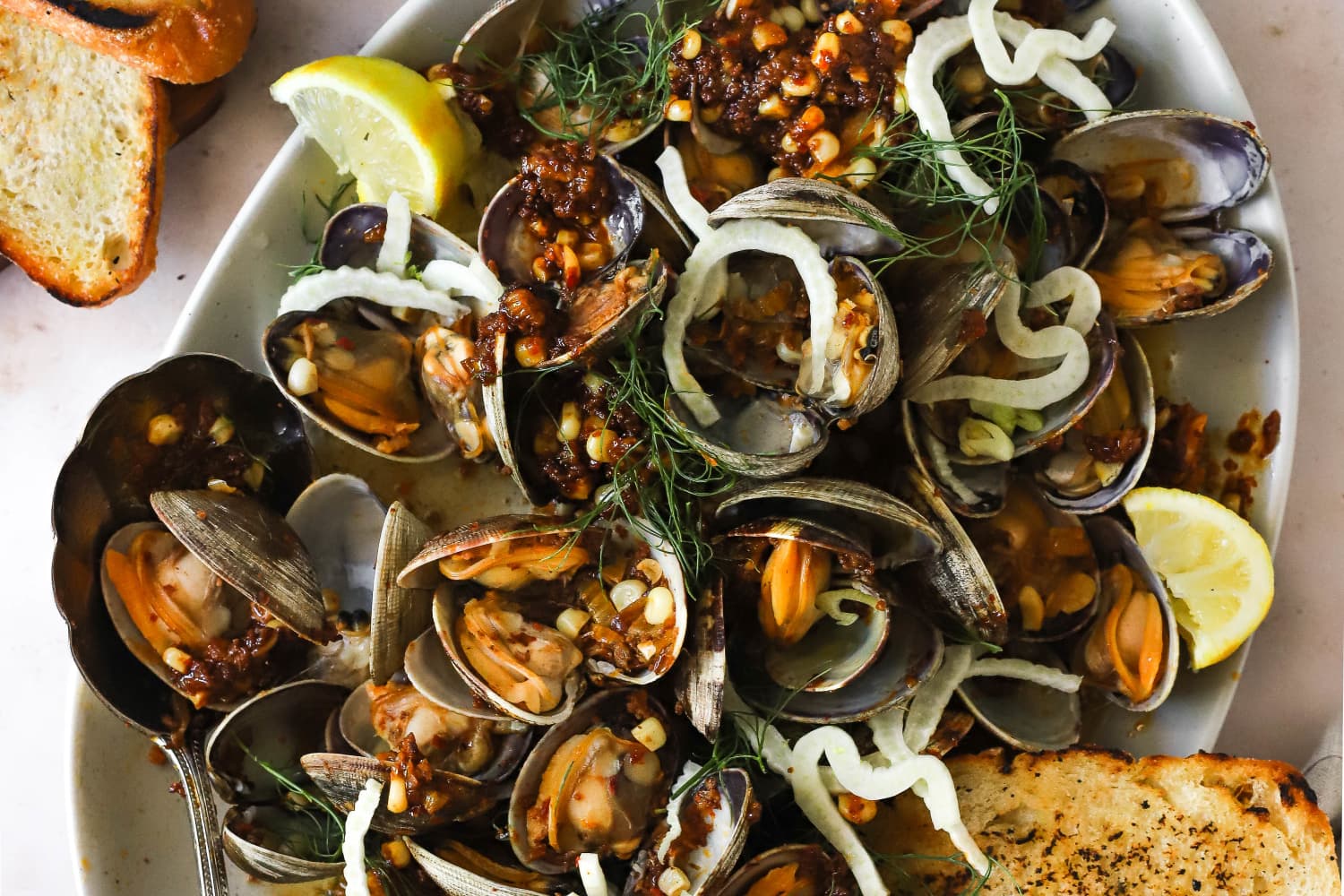 Clams with ‘Nduja, Corn and Fennel | The Kitchn