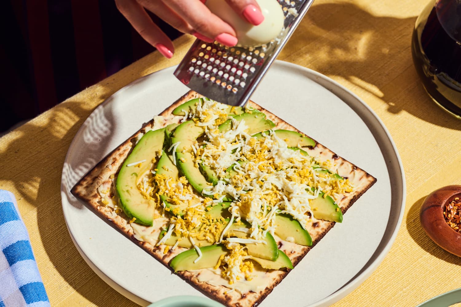 Matzo with Avocado and Grated Egg Recipe | The Kitchn
