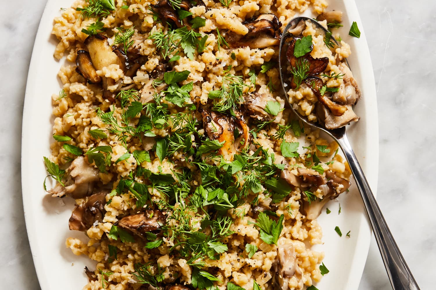 Farfel Pilaf Recipe (Toasted, with Mushroom and Onion) | The Kitchn