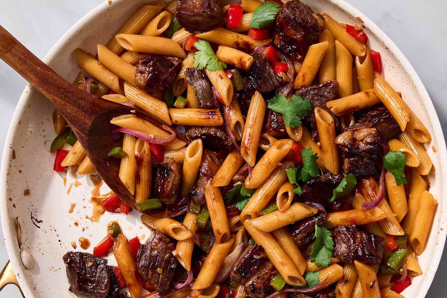 Shaking Beef with Pasta Recipe | The Kitchn
