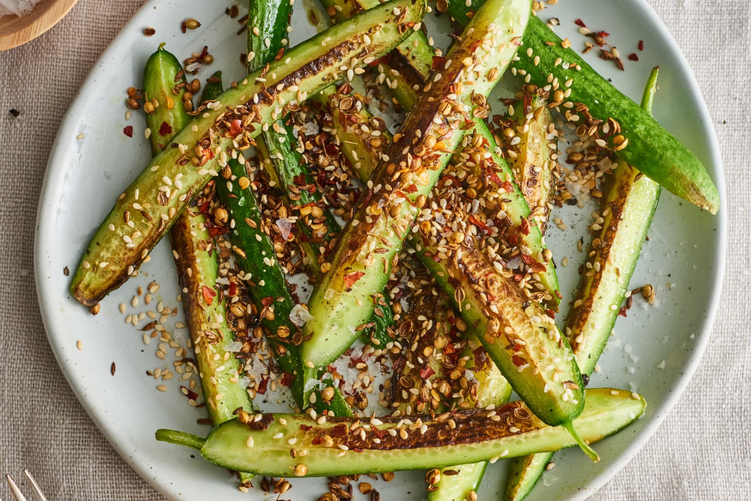 Blistered Cucumbers with Spicy Seeds | The Kitchn