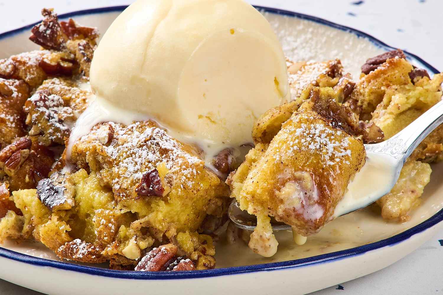 bread pudding with ice cream
