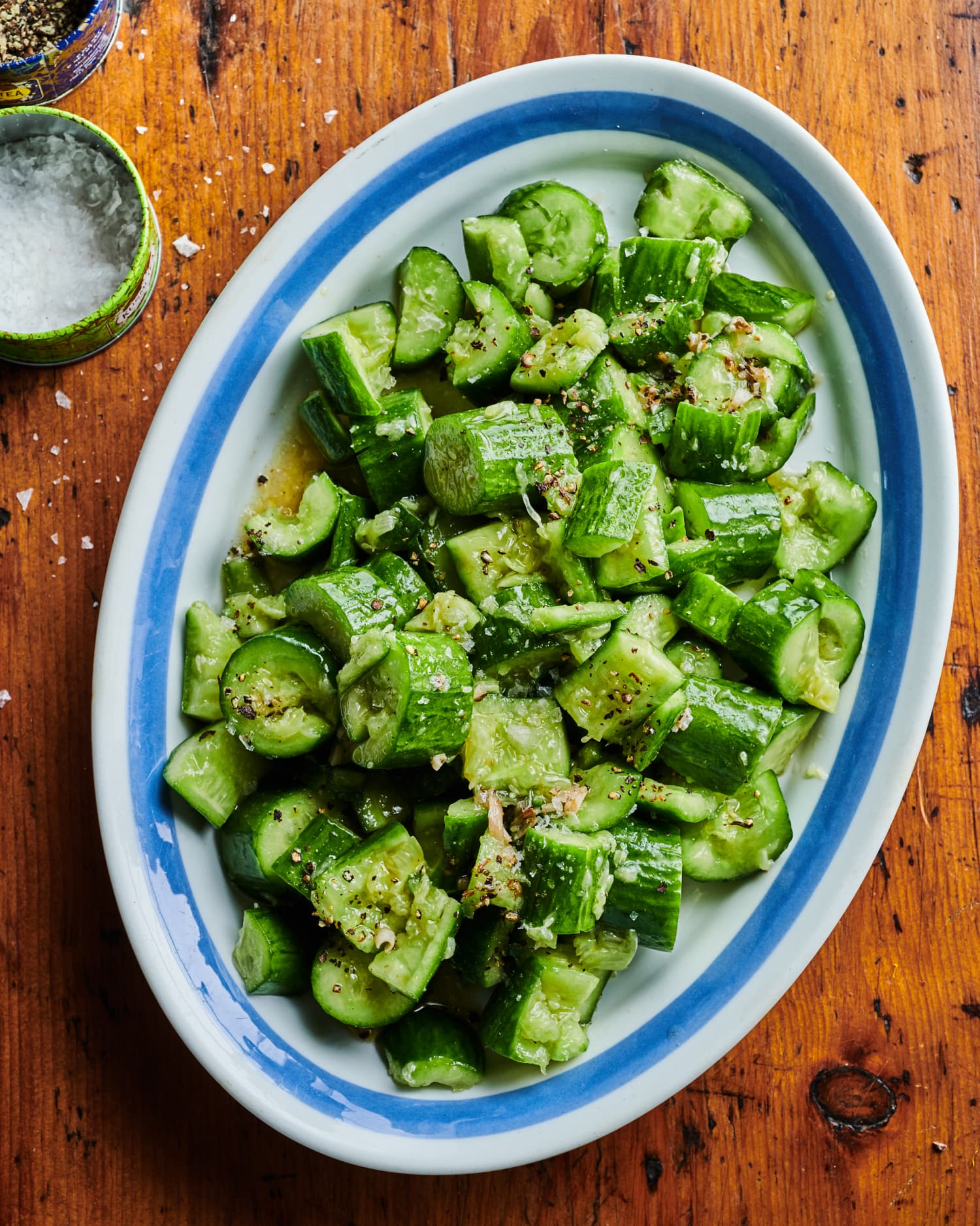 Salt and Pepper Smashed Cucumber Salad | Kitchn