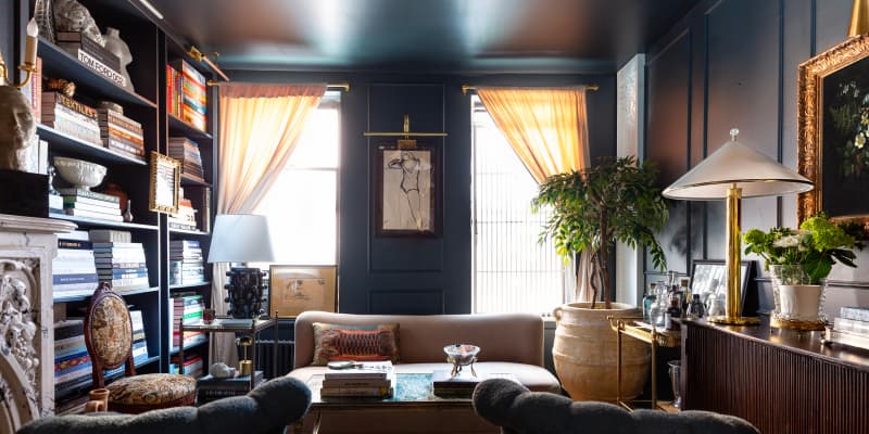 West elm navy blue couch store