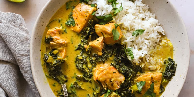 cod and kale curry