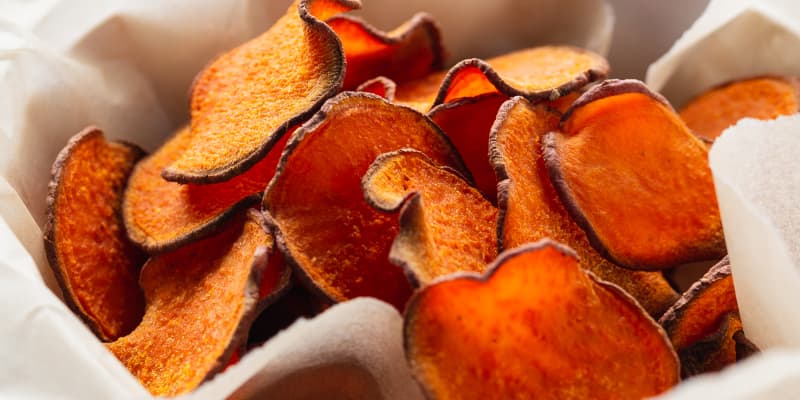 how to make sweet potato chips crispy uk